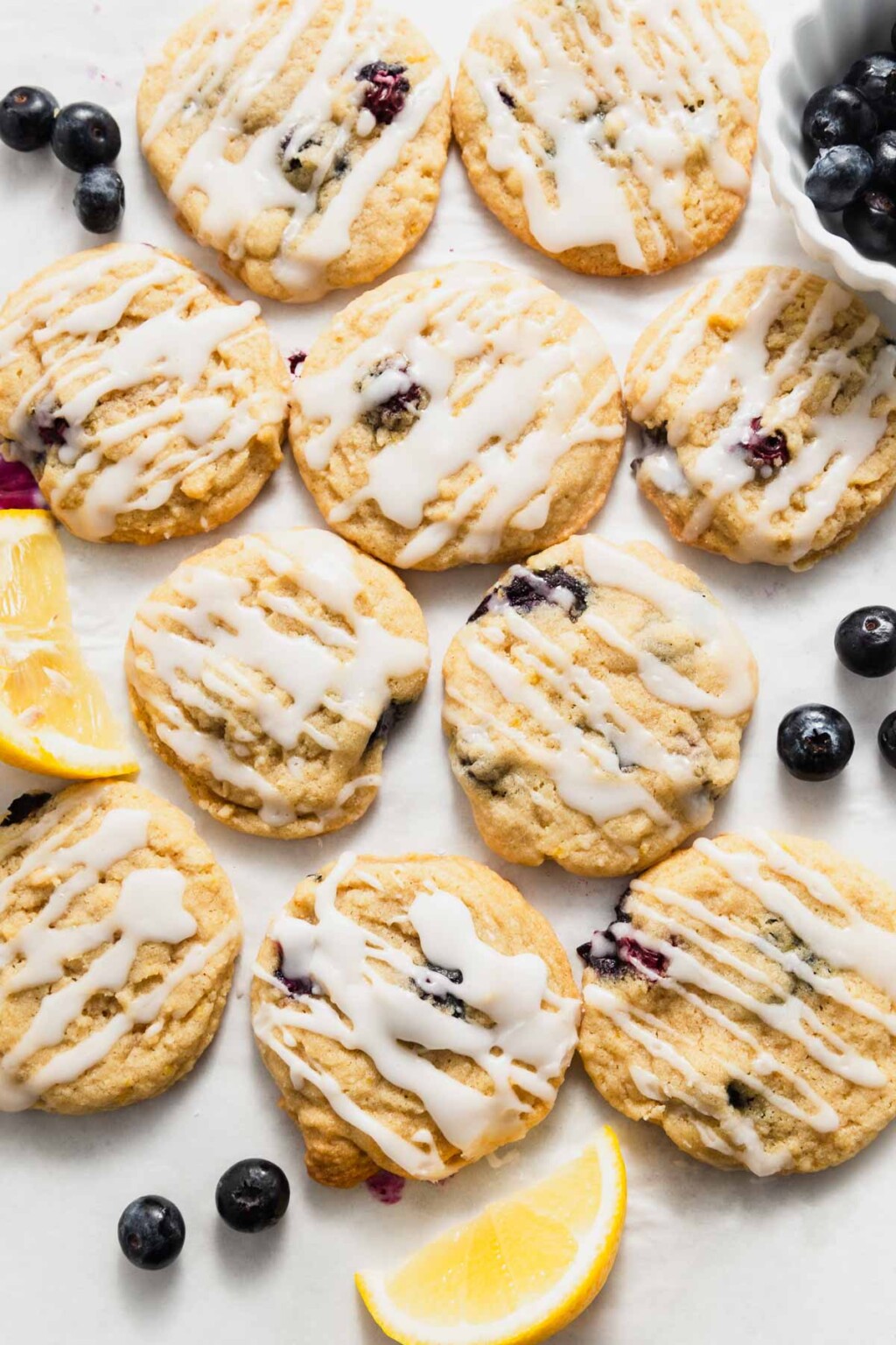 Lemon Blueberry Cookies With Lemon Glaze