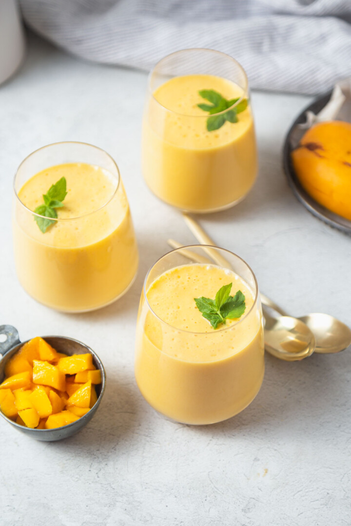 The Best Restaurant Style Mango Lassi Recipe (Fresh or Pulp)
