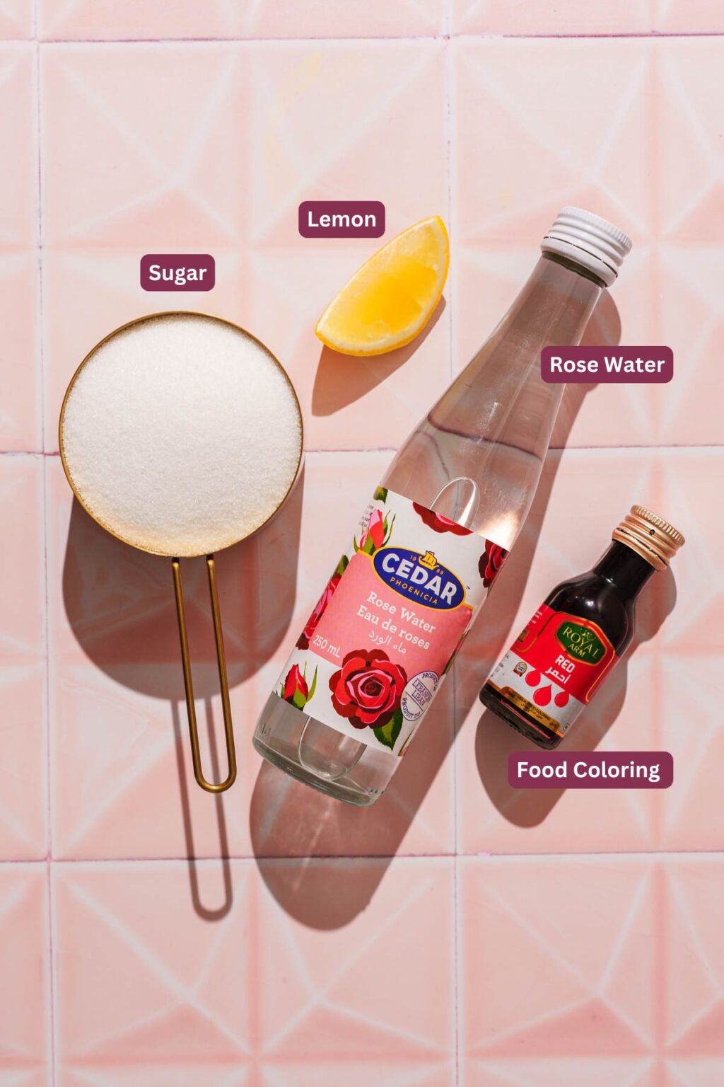 Homemade Rose Syrup with Rose Water